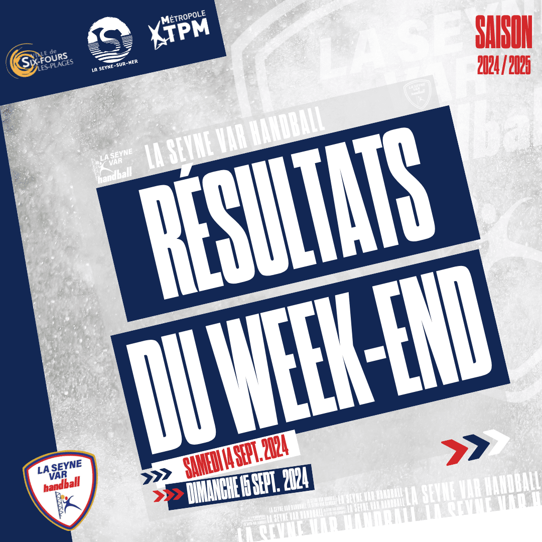 Résultats du week-end : La Seyne Var Handball en action -14-15 sept
